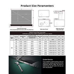 VIVIDSTORM-3D Long Focus Ambient Light Rejecting Screen Material, Motorized Floor-Rising Projection Screen,Compatible with Lumen up to 1800ANSI of Normally Projector,VSDSTALR120H-3D