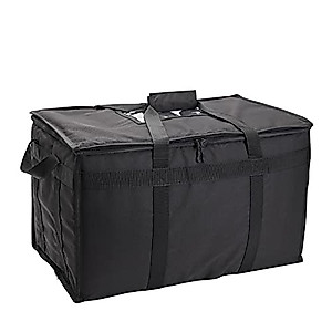 Stockroom Plus Commercial Insulated Food Delivery Bag with Handles and Zipper Top for Hot and Cold Food Delivery (XXL 23x14x14.5 in, Black)