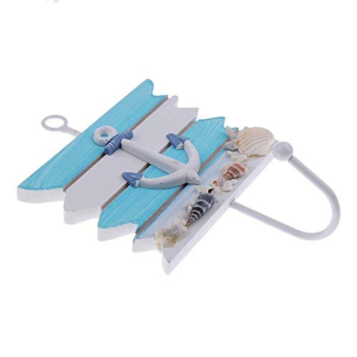 2pcs Mediterranean Style Wall Hooks Towel Hat Coat Hangers Bathroom Bedroom Clothes Coat Towel Holder Rack - Wheel + Anchor