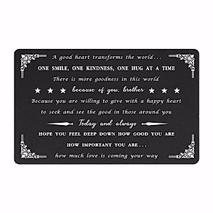 Levole Brother Gifts Brother Christmas Card - Gifts for Brother for Graduation Father's Day Christmas Valentines, Brother Card Engraved Black Aluminum