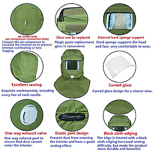 CKLT Sand Blasting Hood Cap, Canvas Shawl Sandblaster Protective Gear Mask Anti-dust Hood for Spraying Sanding Cutting, DIY Painting Woodworking Protection