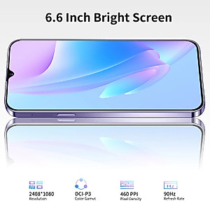 ExAchat 5G Unlocked Cell Phones with Headphones & Capacitive Pen, Face ID Android 13 Phone, 6.6" HD+ Display 90HzD 24+64 MP 5500mAh Massive Battery Smartphone 4G+128GB Dual Sim TF Card Gold