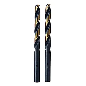 MAXTOOL Letter F 2pcs Identical Jobber Length Drills Dia 0.257" HSS M2 Twist Drill Bits Fully Ground Black-Bronze Straight Shank Drills; JBL02H10RFP2