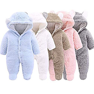 Unisex Baby Clothes Winter Coats Cute Newborn Infant Jumpsuit Snowsuit Bodysuits Registry for Baby Essentials Stuff Grey L