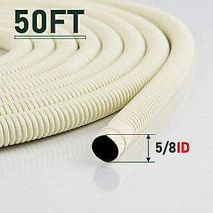 Flehomo 50 Ft Universal Drain Hose for Mini Split Air Conditioner Heat Pump Systems, 5/8 ID UV Resistant Air Conditioner Drain Line Pipe