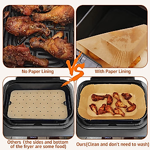 Air Fryer Liners For Ninja Smart XL Air Fryer,120Pcs Air Fryer Liners Disposable For Ninja FG551 6-in-1 Grill Air Fryer Parchment Paper Rectangular For Ninja Foodi Air Fryer Accessories Baking