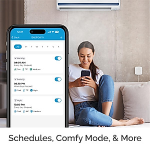 Cielo Breez Eco Smart AC Controller | Works with Mini Split, Window & Portable ACS | WiFi, Alexa, Google, SmartThings, Free Apps, NO Monthly Subscription | Schedules, Geofencing, Comfy & More (White)