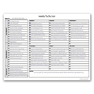 Weekly TO DO List Notepad, 50 Page Task Planner Pad w/ Daily Checklist, Priority ToDo Checkbox & Note Sections. Desk Notebook Pad to Organize Office. 11 X 8.5, A4 Sheets. Made in the USA.