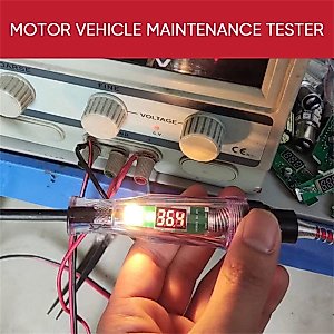 2023 Car Truck Circuit Test Pen -【New Version】Circuit Tester, 3-70V DC Digital LED Circuit Tester, Heavy Duty Light Tester w/ Voltmeter & Spring Wire, Get Result Only Just in 3s (RED - (3-24V))