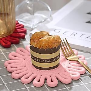 Trivets for Hot Pots and Pans, Trivets for Hot Dishes,Potholders for Kitchen,Hot Pads Hot Mats,Table Decorations,Set of 3, 100% Cotton,7.5"(Pink)