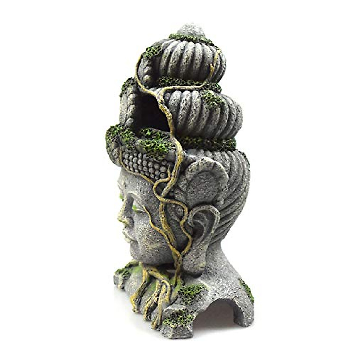 Hamiledyi Buddha Head Statue Aquarium Decorations Resin Fish Hideout Betta Cave for Large Fish Tank Ornaments Betta Sleep Rest Hide Play Breed