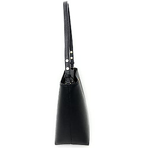 Tory Burch Emerson Womens Saffiano Leather Bucket Bag (Black)