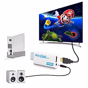 BD&M Wii to HDMI Adapter, WII to Hdmi Converter, Connect Wii Console to HDMI Display Monitor with 3.5mm Audio Supports All Wii Display Modes