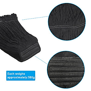 KLHB-YF Mop Head Replacement,Commercial Mop Heads,Cotton Washable Industrial Mop Head,6 Inch Heavy Duty Mop Heads,Wet Industrial Cleaning Mop Head for Home,Industrial and Commercial Use Clean（Black）