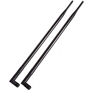 1.3ft 2X 10dBi WiFi Bluetooth Antenna Dual Band Omni Directional Antenna 2.4Ghz/5Ghz RP-SMA Male Long Range for Wireless Wi-Fi Router Network Devices PC Camera WiFi 6 Adapter Desktop PC USB Adapter
