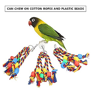 Pssopp Bird Chewing Toy Colorful Cotton Rope Bird Chew Toy Bird Beak Care Tool for Budgie Parakeet Cockatiel Conure Lovebird