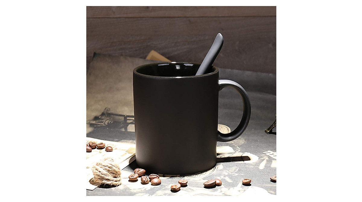 Matte Black Porcelain Coffee Mug - 11 oz Smilatte