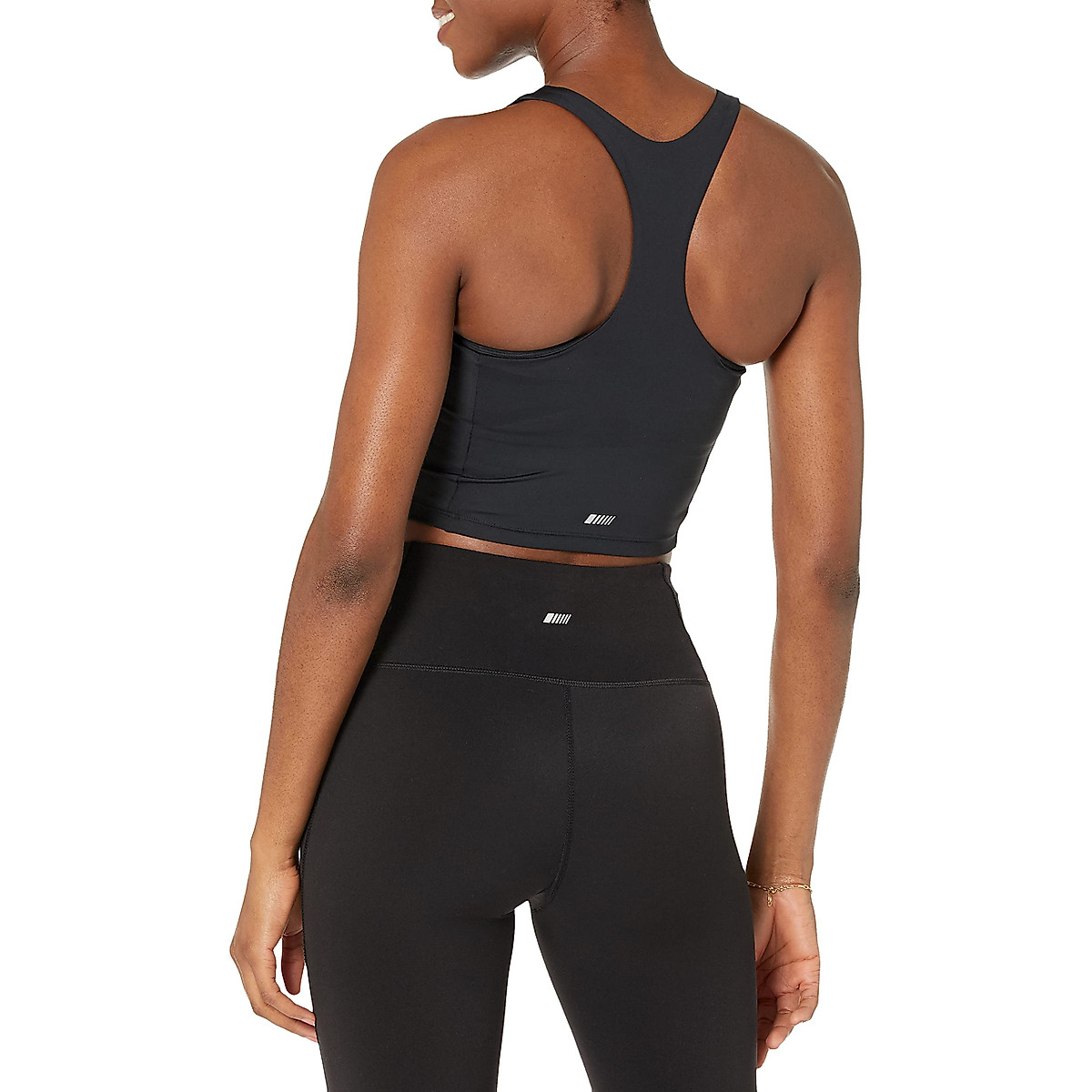 Amazon Essentials Women's Active Sculpt High Neck Racer Back Sports Bra Tank - Discontinued Colors, Black, 1X