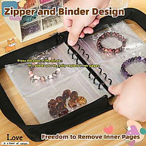 AVELIO Bracelet Storage Organizer Travel Jewelry Organizer Transparent Jewelry Storage Book High Capacity for Earring, Necklace, Ring, With pvc Jewelry Pouches Zipper Bags