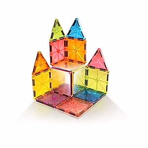 MAGNA - TILES Stardust Set, The Original Magnetic Building Tiles for Creative Open-Ended Play, Educational Toys for Children Ages 3 Years + (15 Pieces Including Glitter and Mirrors)