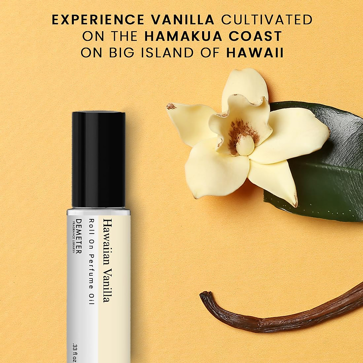 DEMETER Hawaiian Vanilla Roll on Perfume Oil, 0.33 Oz, Long-Lasting