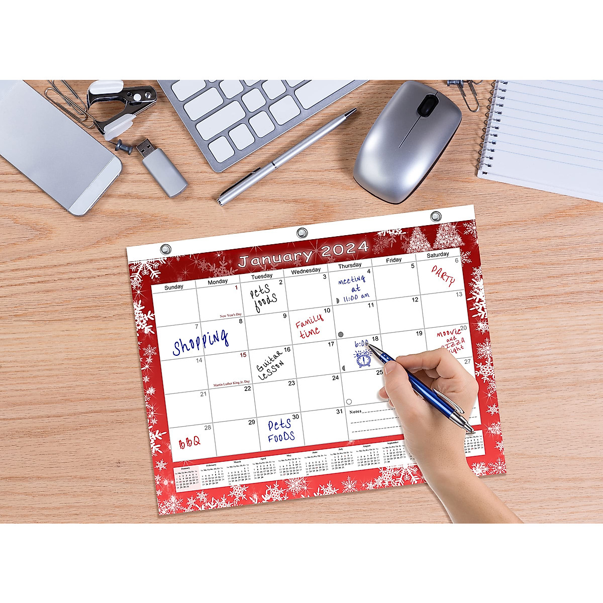 2023-2024 Calendar 16 Months Student Calendar/Planner for 3-Ring Binder, Desk, or Wall -v029