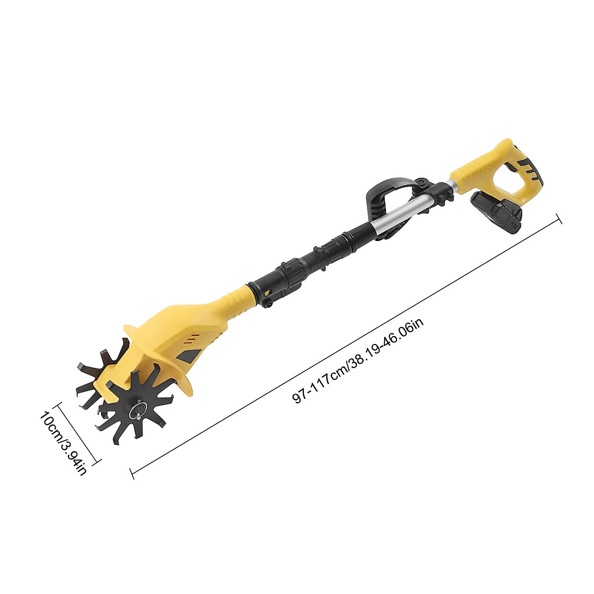 Cordless Tiller Cultivator, 6.7" Depth and 4" Width Handheld Garden Cultivators with 20 Manganese Steel Tines Household Electric Rototiller for Farm, Park, Garden, Yard to Plow, Turn Soil, Weed