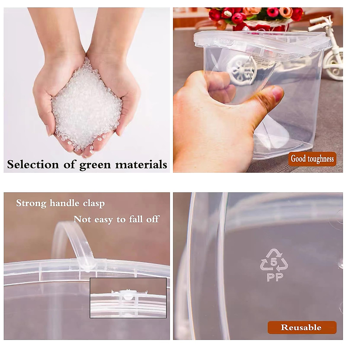 SHPii 30 oz. Square Clear Deli Containers with Lids, BPA-Free, Freezer and Microwave Safe Food Storage Containers, Reusable, Meal Prep, Take-out, Restaurant Supplies.(10 packs)