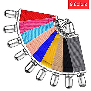 18 Pieces Winter Mitten Clips Elastic Fit Dress Clips Elastic Hat Clip Kids Glove Clips Stainless Steel Small Short Mitten Clips Strong Metal Mitten Glove Clips for Kids Baby Toddler Children Adults