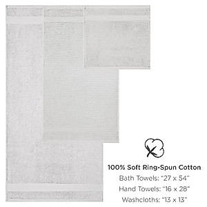 Arkwright Bath Towels Set of 4 - Super Soft 100% Cotton, 600 GSM Quick Dry & Absorbent, Luxury Bathroom Essentials for Hotels, Spa, Hosts, and Vacation Rentals, Dove White