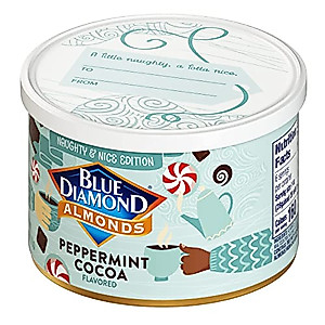 Blue Diamond Almonds, Peppermint Cocoa Holiday Snack Nuts, 6 Oz(Pack of 1),Resealable Can