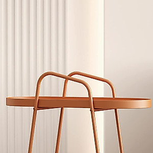 SLNFXC Wheeled Trolley Side Cabinet Mobile Coffee Table Living Room Sofa Small Bedside Table Office Balcony Outdoor Furniture (Color : D, Size : 60 * 64cm)