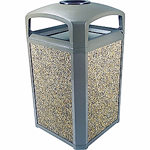 Rubbermaid Commercial Landmark Series Trash Can Frame with Ash Tray, 50 Gallon, Driftwood