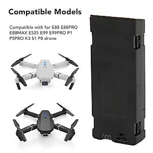 RC Drone Li Ion Battery, Compact Remote Control UAV Battery 3.7V 1800mAh Universal ABS Housing for P8 for E99 for E525
