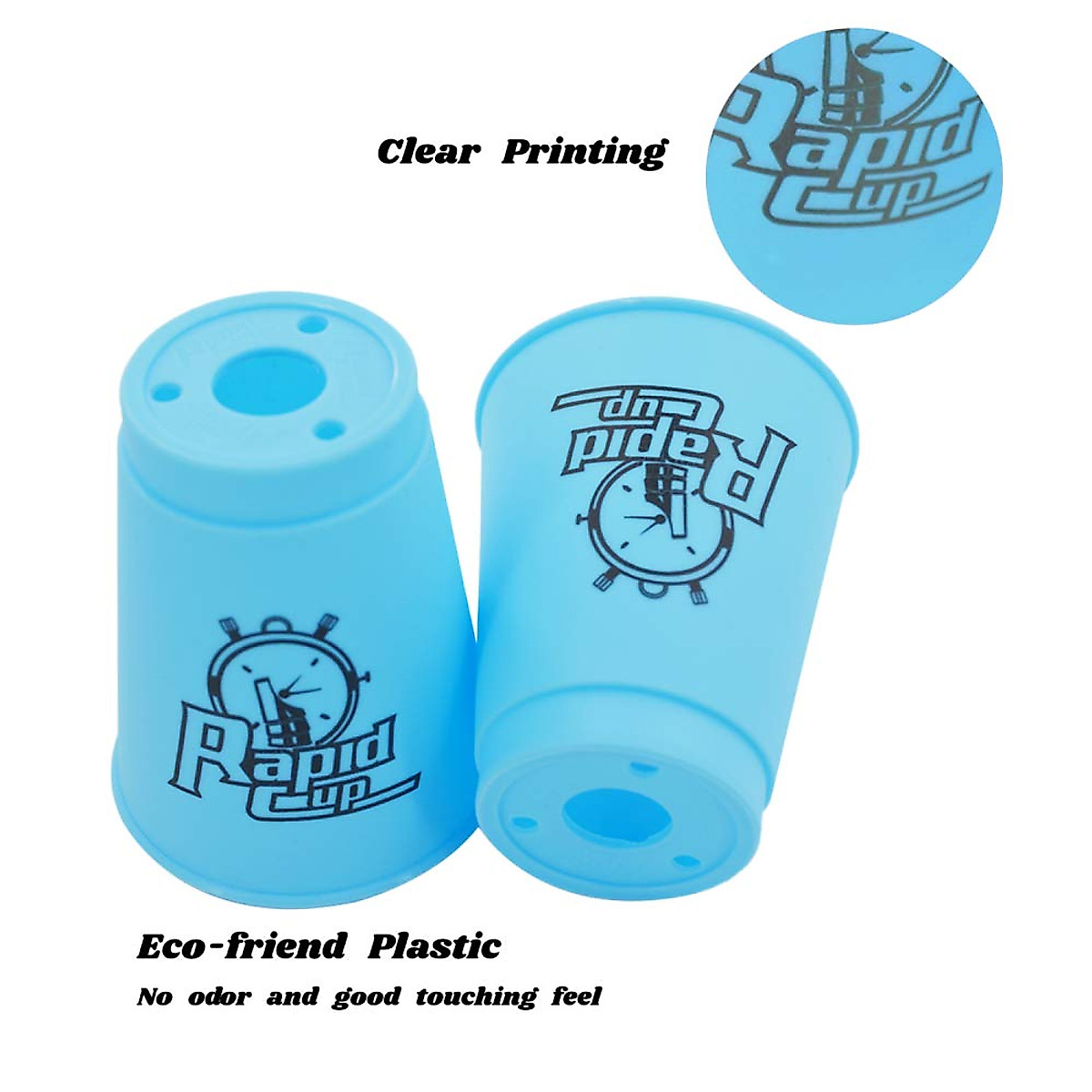 Erlsig 12 Pack Stacking Cups, M Size Quick Stack Cups Set Speed Training Game for Travel Party Challenge Competition, Blue