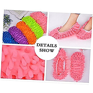 DECHOUS 3 Pairs Floor Mops Floor Cleaning Slippers Cleaning Mops Floor Dust Dirt Hair Cleaner Cleaning House Slipper House Dusting Slippers Lay Shoe Cover Dust Mop Slipper Mop Cap The Lazy