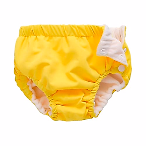 Ijnuhb Washable Baby Swim Diaper Reusable Swimming Diapers for Toddler Swimwear Pants 0-3 Years Boys Shower Gifts (Yellow,6 Months)