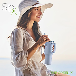 SIPX™ Insulated Tumbler With Lid And Straw, 40oz. Tumbler With Handle Keeps Cold 12 Hours, Water Bottle Thermos With Lid, BPA-Free Reusable Insulated Coffee Tumblers, Travel Mug Great For Beach Party