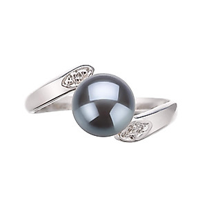 Dana Black 6-7mm AAA Quality Freshwater 925 Sterling Silver Cultured Pearl Ring For Women - Size-7