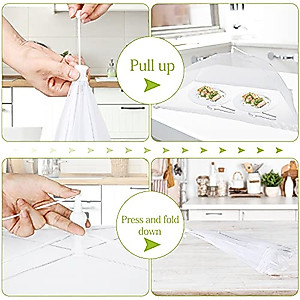 Food Cover Food Tent Set, 2 Extra Large 40"X24" and 6 Standard 17"X17" Mesh Food Covers for Outside, 8 Pack Collapsible, Reusable Pop-Up Umbrella Food Nets for Picnics, Outdoor Camping, Parties, BBQ