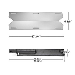 Votenli C2630A (4-Pack) S9123A (4-Pack) 17 3/4” Heat Plates and 15 13/16” Burners Replacement for Jenn Air Grill 720-0062, 720-0063, 720-0099, 720-0100, 720-0101, 720-0138, 720-0139, 720-0141