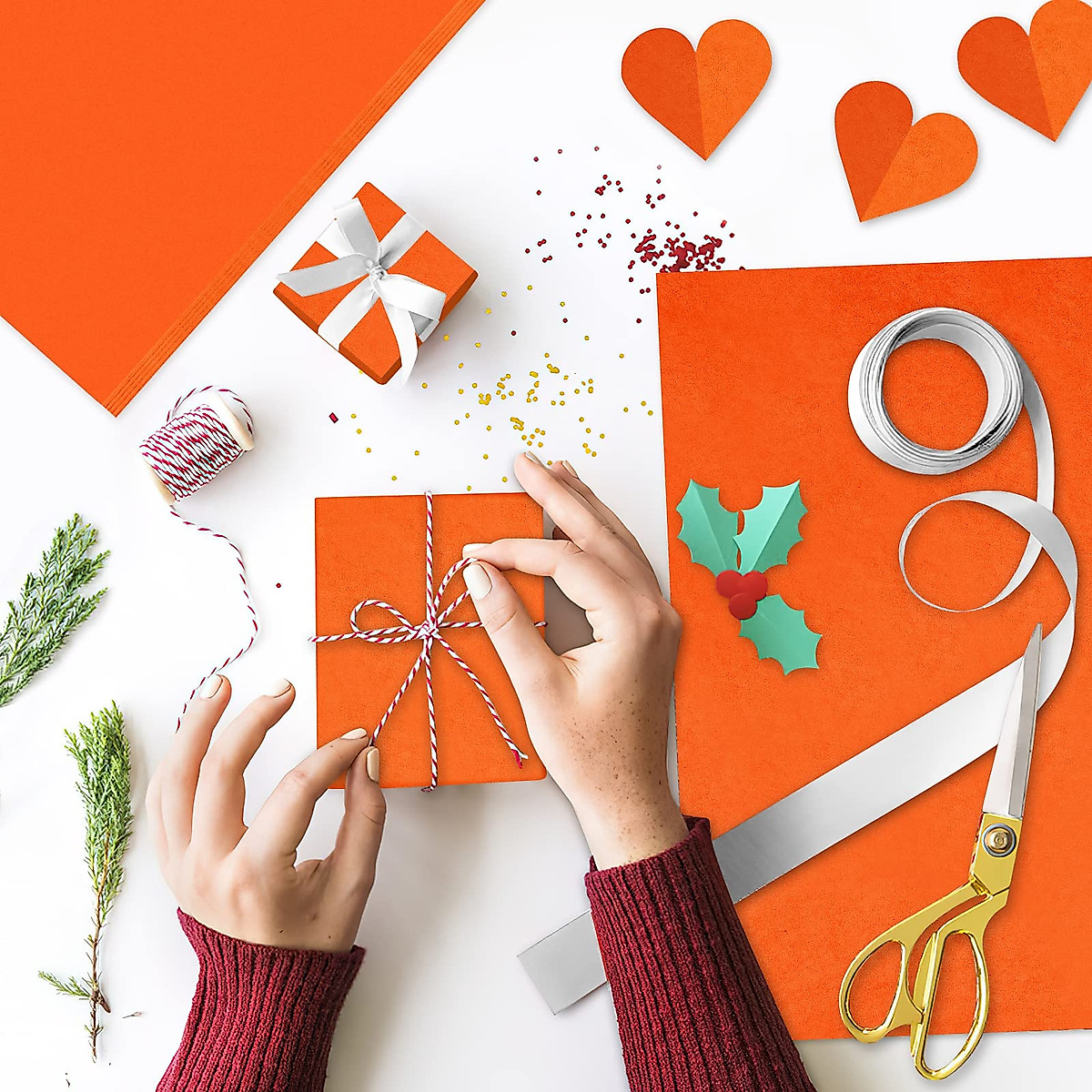 NEBURORA 60 Sheets Orange Tissue Paper Bundles 120 Sheets Brown Tissue Paper for Gift Wrap Art Crafts DIY Birthday Fall Thanksgiving Christmas Halloween Wedding Decor