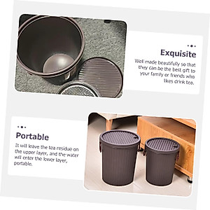 Holibanna Tea Dregs Drainage Bucket 2.11 Gallons Wastewater Barrel with Lid Office Tea Ceremony Bucket Plastic Tea Residue Filter Bucket Trash Can