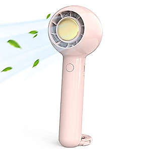 Aluan Handheld Fan Mini Portable Fan USB Rechargeable Battery 2 Speeds Powerful Wind Personal Hand Held Eyelash Fan with Stand Buckle for Kids Women Men Outdoor Indoor Travel Camping