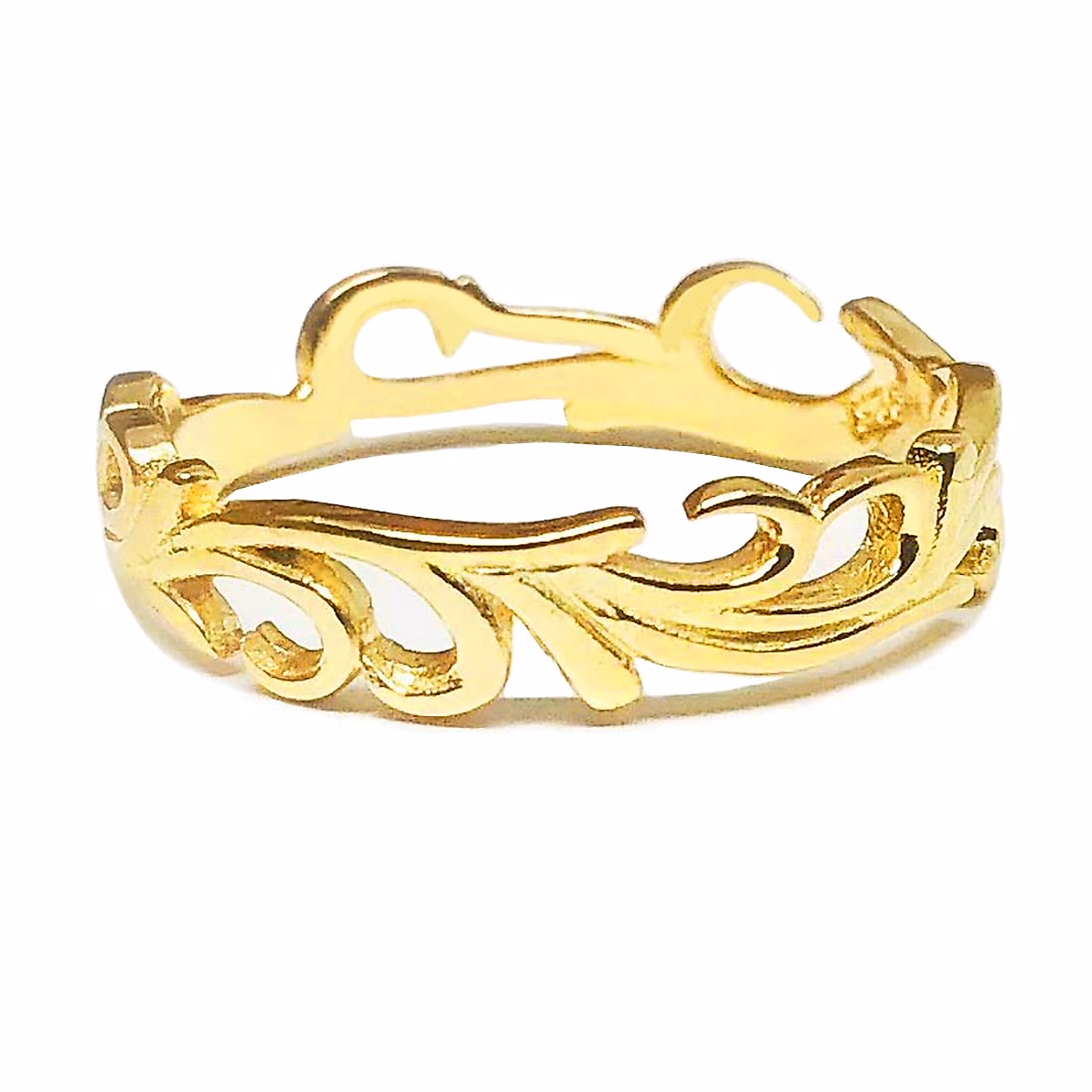 CloseoutWarehouse Yellow Gold-Tone Plated Sterling Silver Eternal Flame Filigree Ring Size 10