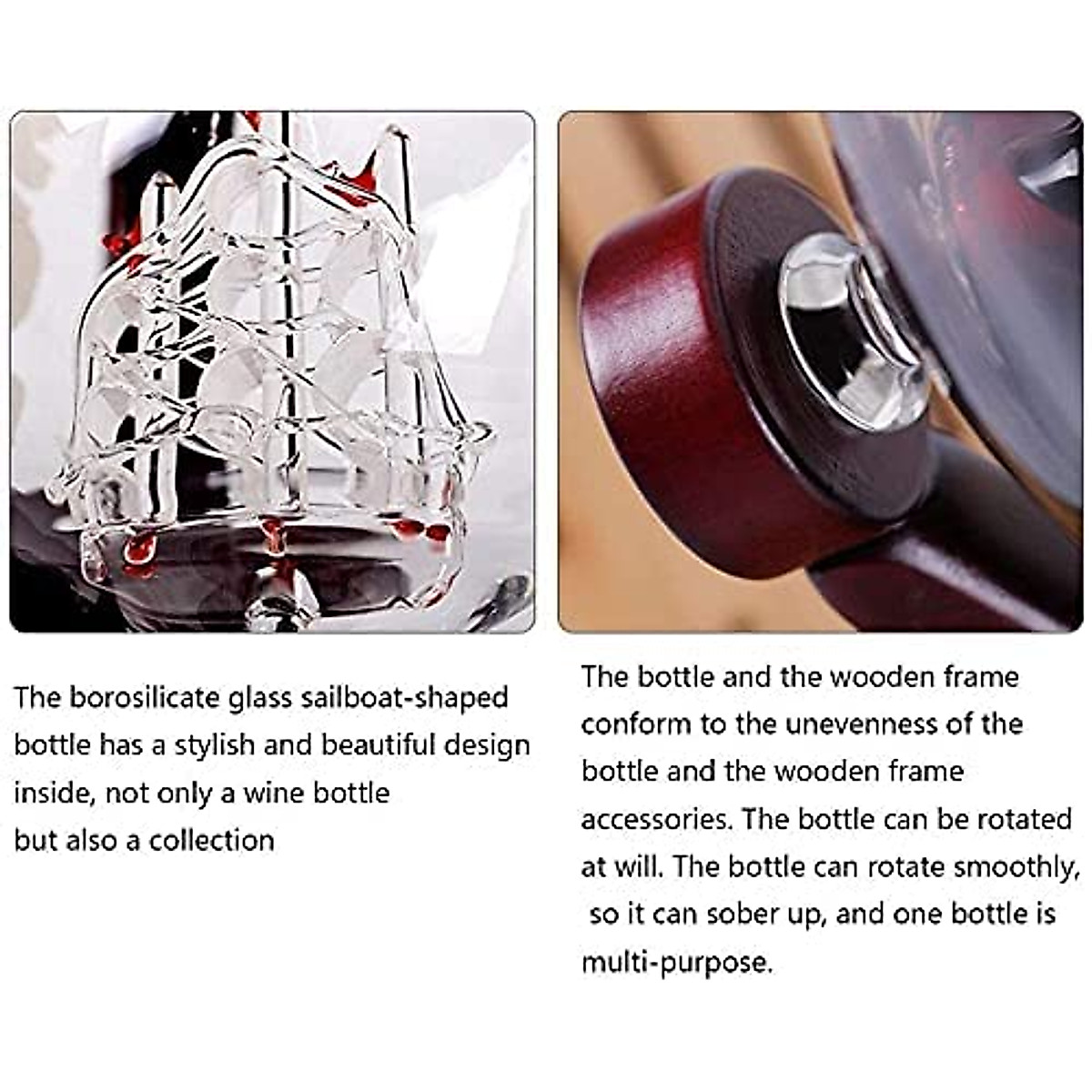 Decanter Globe Whiskey Decanter Set with Etched World Globe Glasses and Antique Sailing Ship Wine Decanter Wine bottle