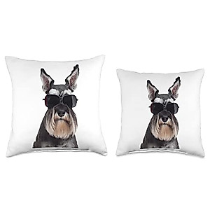 Mini Schnauzer Gifts & Schnauzer Lover Gifts Miniature Mini Schnauzer Throw Pillow, 16x16, Multicolor