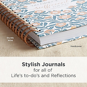 Christian Art Gifts Journal w/Scripture My Grace Is Sufficient For You 2 Corinthians 12:9 Bible Verse Gold Floral 192 Ruled Pages, Large Hardcover Notebook, Wire Bound