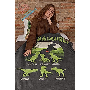 Personalized Mamasaurus Blanket Custom Rex Name , Mama Dinosaurs, Custom Dinosaur Mom Mom Birthday Gifts Custom Fleece Sherpa Blanket