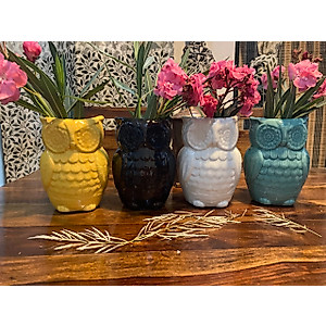 ABHANDICRAFTS Utensil Holder for Kitchen Counter 7.5" Inch Multi-Purpose Ceramic Organizer for Kitchen Decor, Paint Brush, Flower Vase, Cooking Tool Utensils Caddy for Countertop White